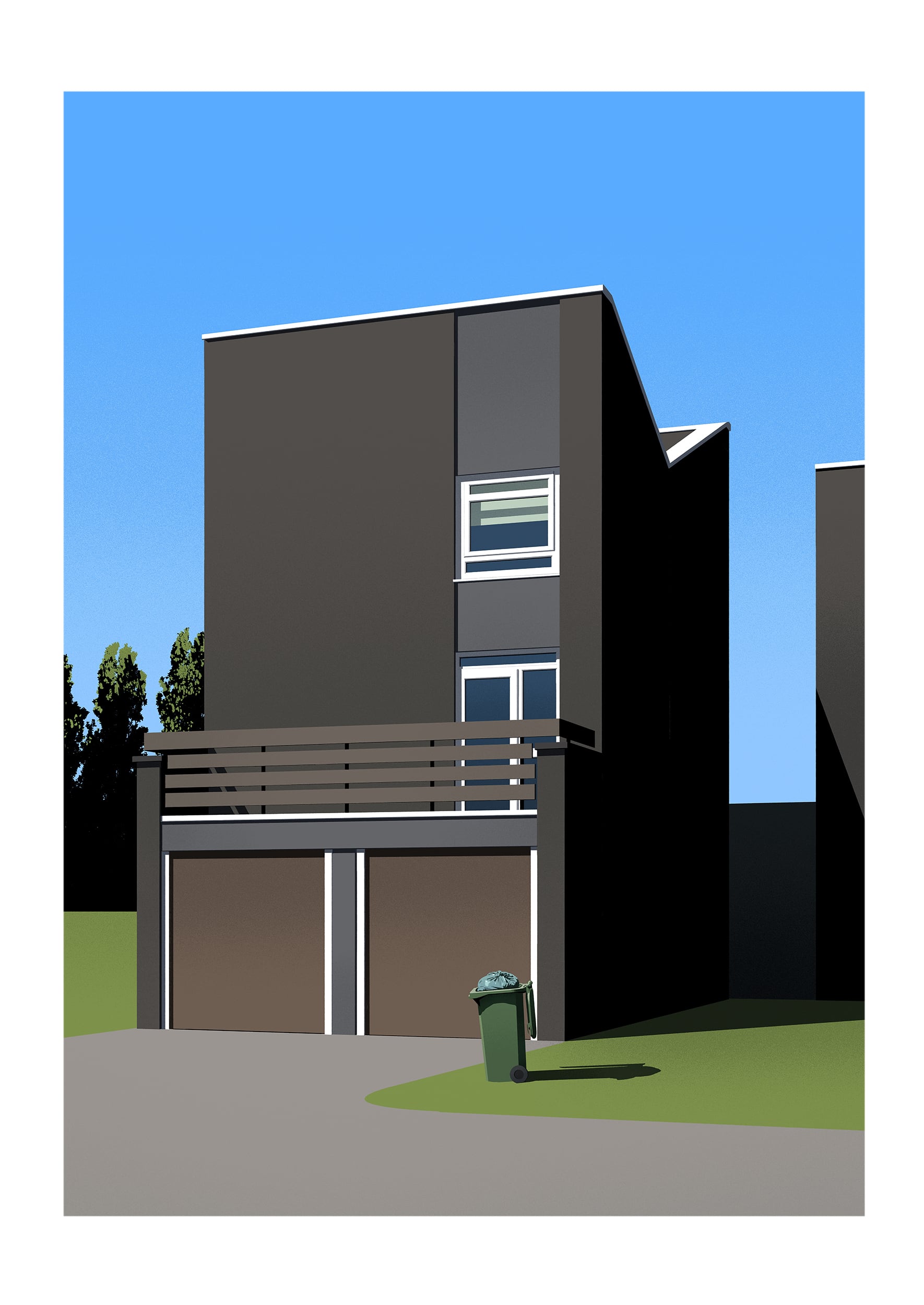 Wheelie Bin 2 - Illustrated Fine Art Print – Kieran Gabriel Prints