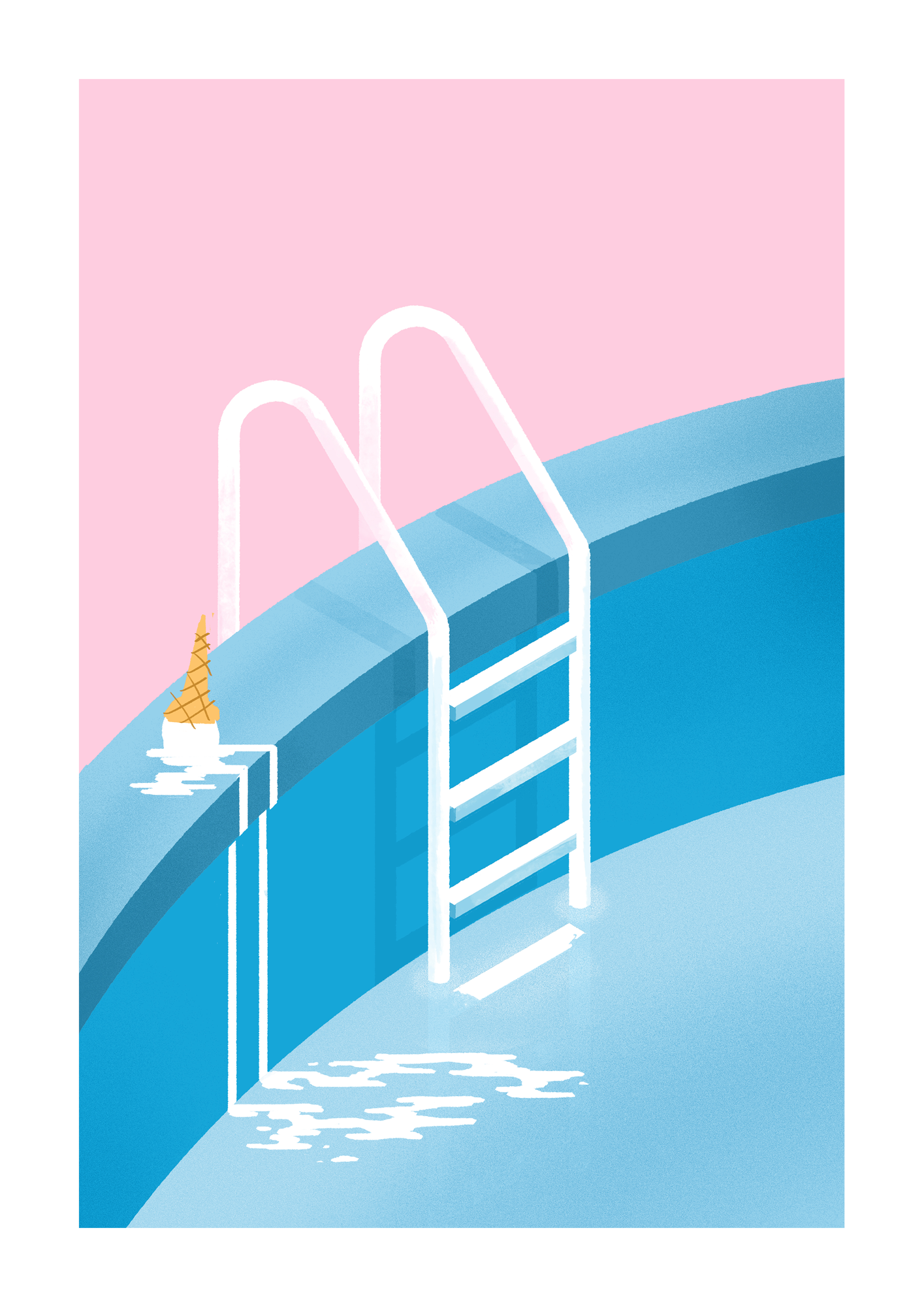 Pool - Illustrated Fine Art Print – Kieran Gabriel Prints
