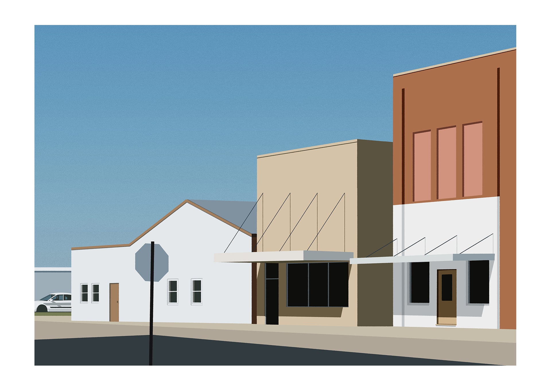 Stop Sign - Illustrated Fine Art Print – Kieran Gabriel Prints