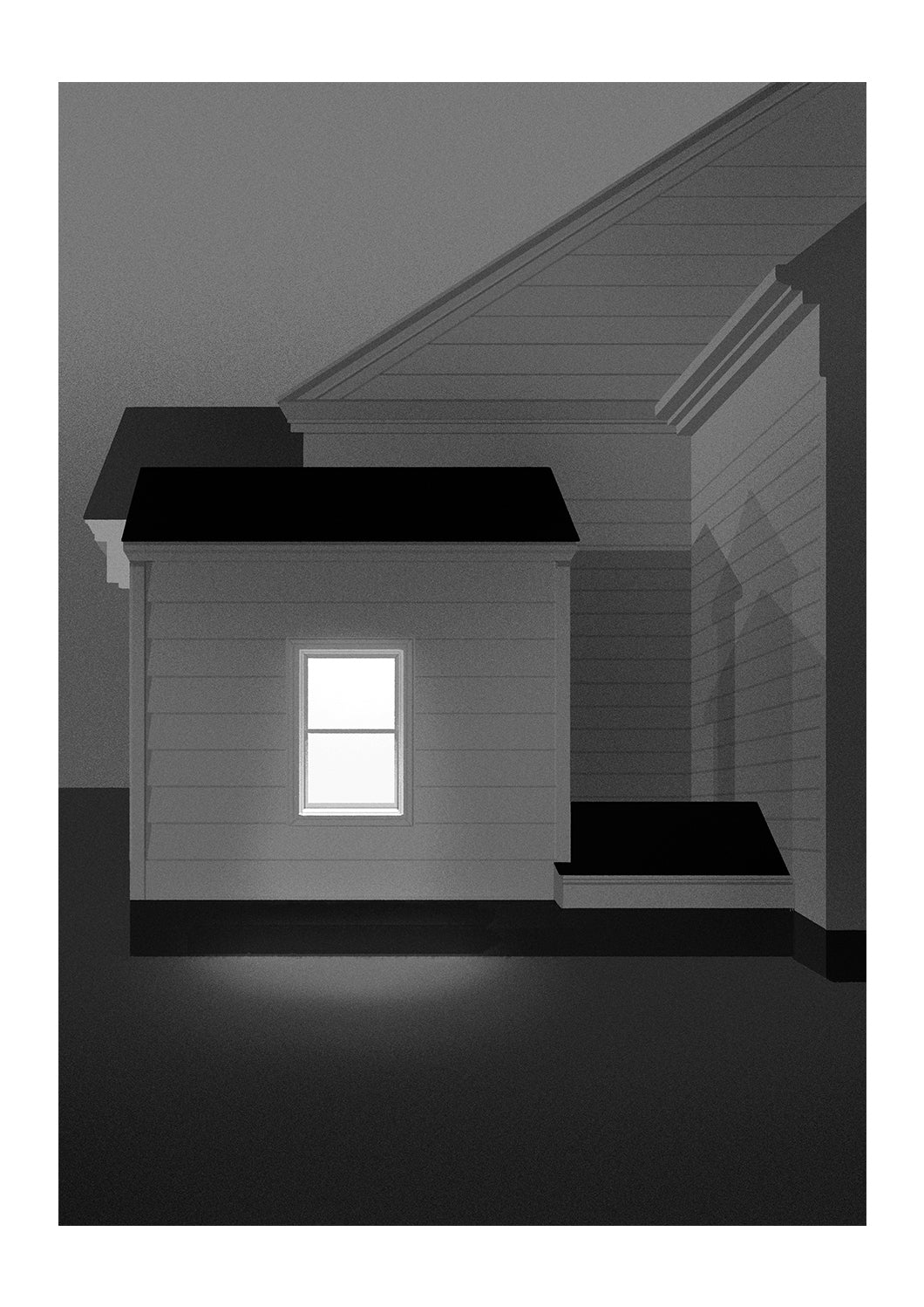 Monochrome Window - Illustrated Fine Art Print – Kieran Gabriel Prints